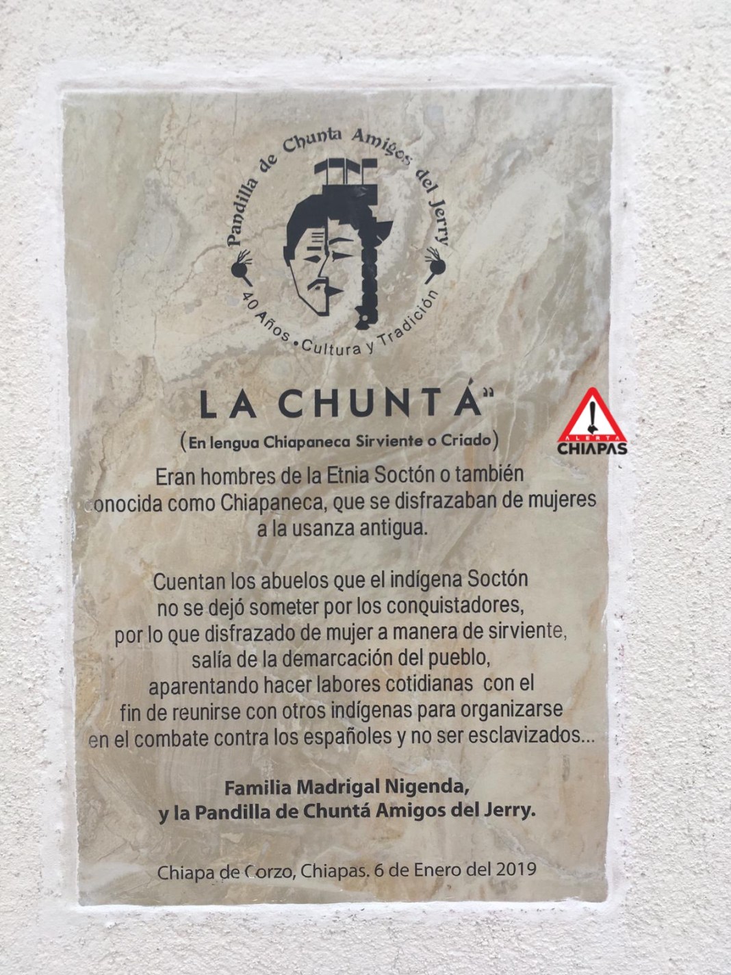 Chiapa de Corzo tiene monumento a la Chunta
