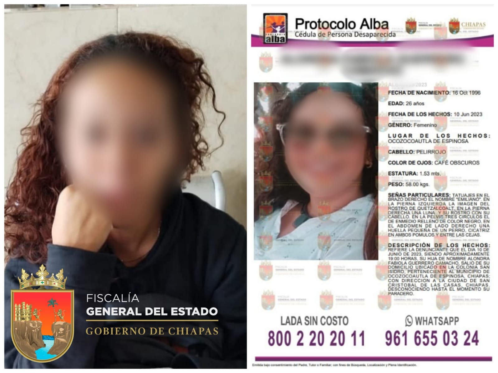 Alondra ya fue localizada - Alerta Chiapas