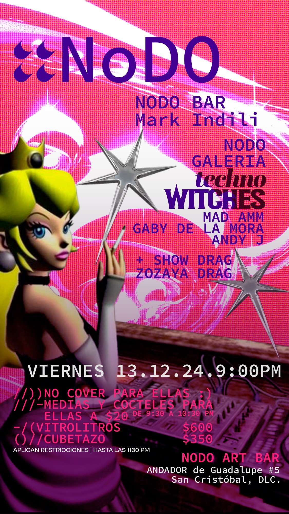 🎶 ¡Techno y Drag en Nodo Art Bar! 🎧👑