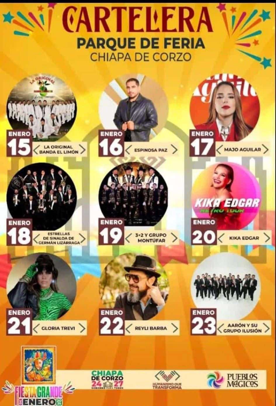 Cartelera de la Fiesta Grande de Chiapa de Corzo 2025🎊 - Alerta Chiapas