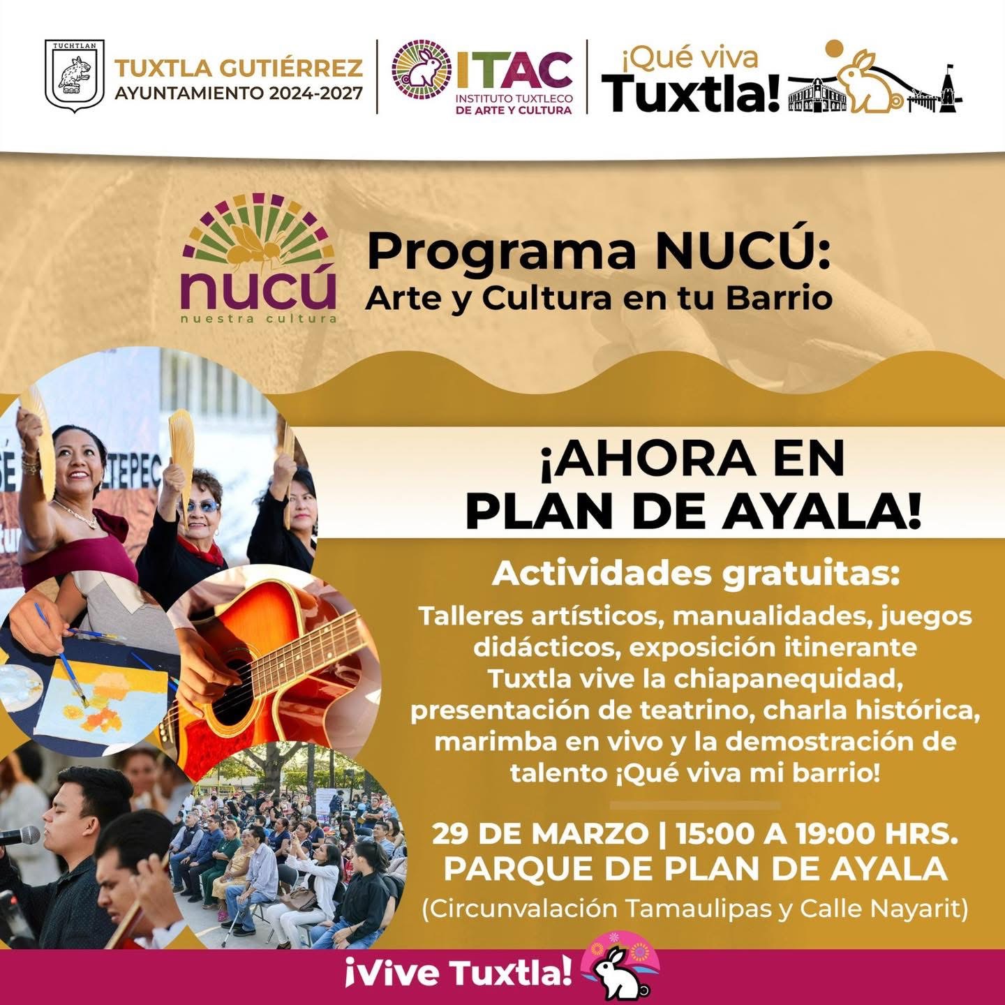 Arte y cultura llegan a Plan de Ayala con el Programa Nucú