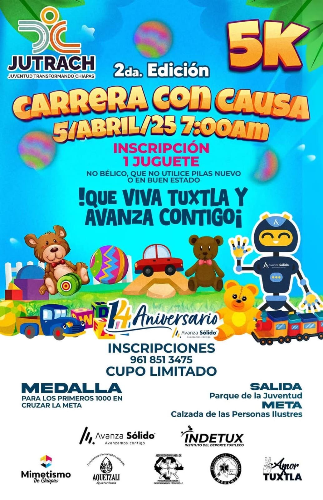 Corre y ayuda en la "Carrera con Causa" 5K en Tuxtla
